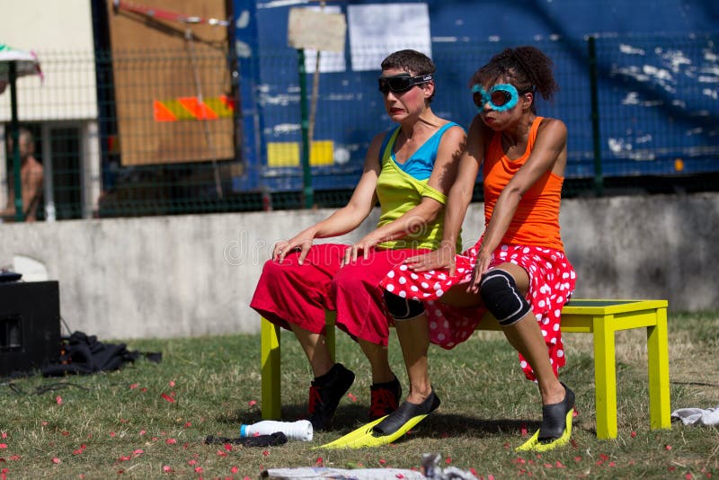 Funny faces of dancers editorial stock image. Image of colors - 26623079