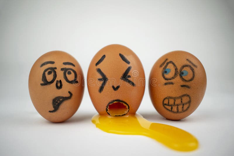 Funny Faces Sick Egg Vomiting while Others Look on in Disgust and ...