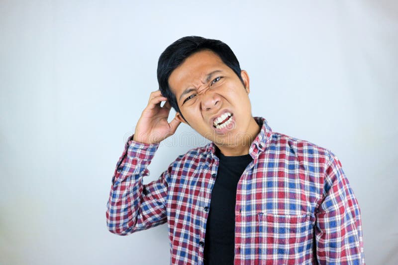 Funny Facial Expression of Asian Man Confused and Scratching His Head ...