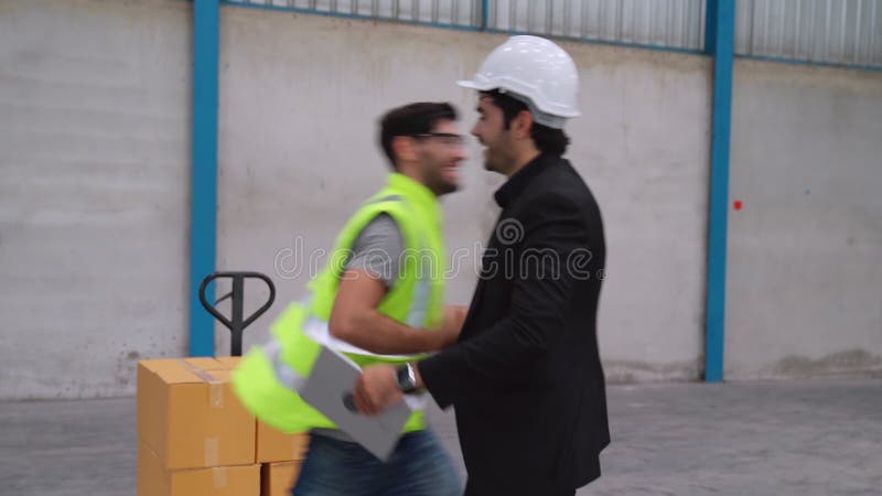 Funny Factory Workers Dance in the Factory Stock Video - Video of ...