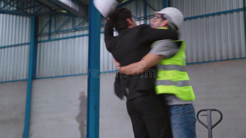 Funny Factory Workers Dance in the Factory Stock Footage - Video of ...