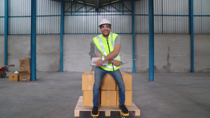 Funny Factory Workers Dance in the Factory Stock Footage - Video of ...