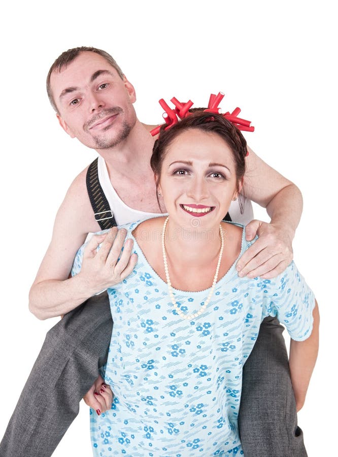 Funny Family Couple Having Fun Stock Image - Image of happiness ...