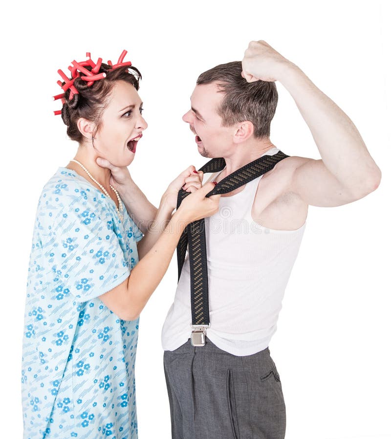 Funny Family Couple with Relationship Problem Stock Photo - Image of ...
