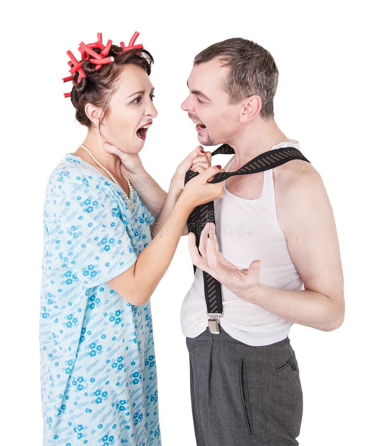 Funny Family Couple with Relationship Problem Stock Photo - Image of ...