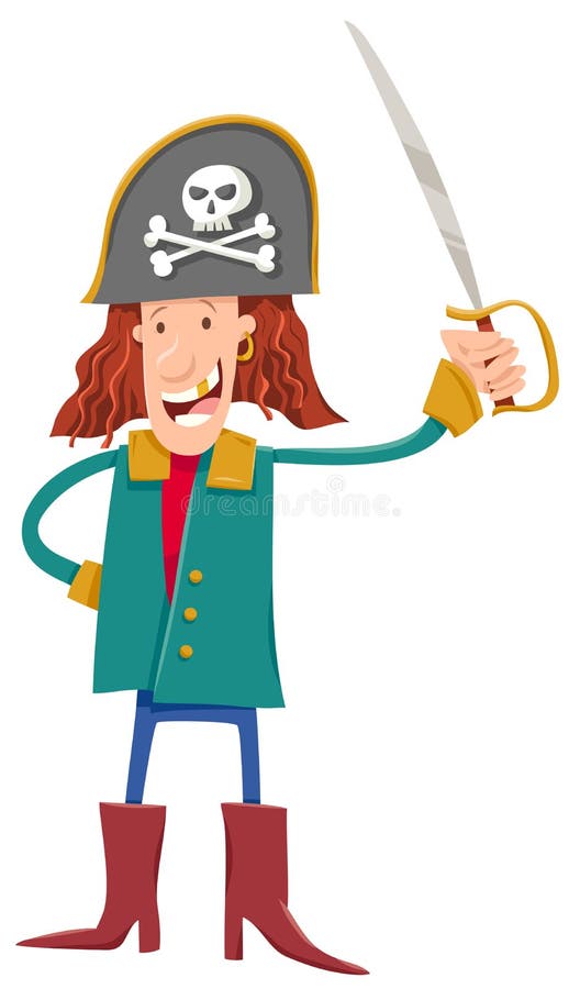 Funny Fantasy Pirate Cartoon Illustration Stock Vector - Illustration ...