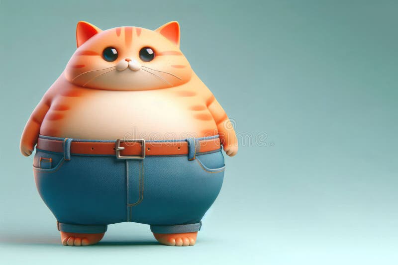 A Funny, Fat Cat in Pants. Space for Text. Stock Illustration ...