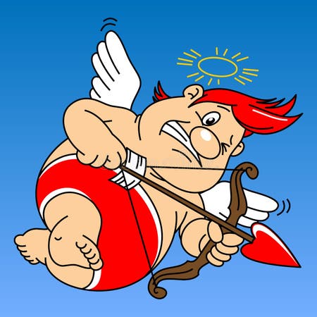 Funny fat cupid stock vector. Illustration of travesty - 19372232