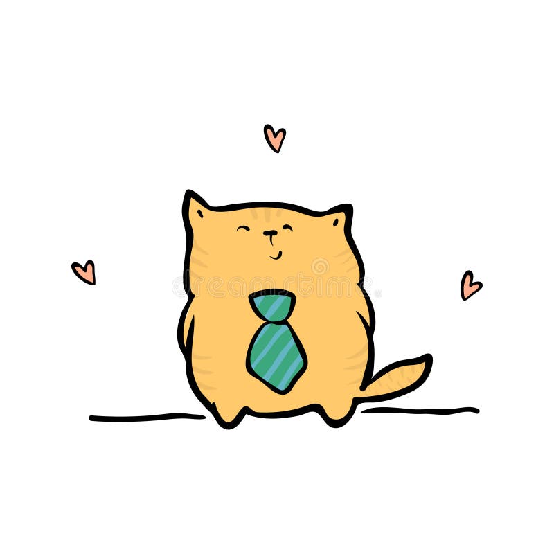 Funny Father Cat. Happy Fathers Day Greeting Card. Stock Vector ...