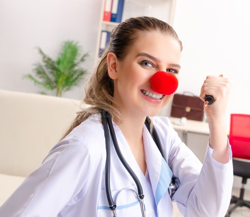 Funny Female Doctor Working in the Clinic Stock Image - Image of doctor ...