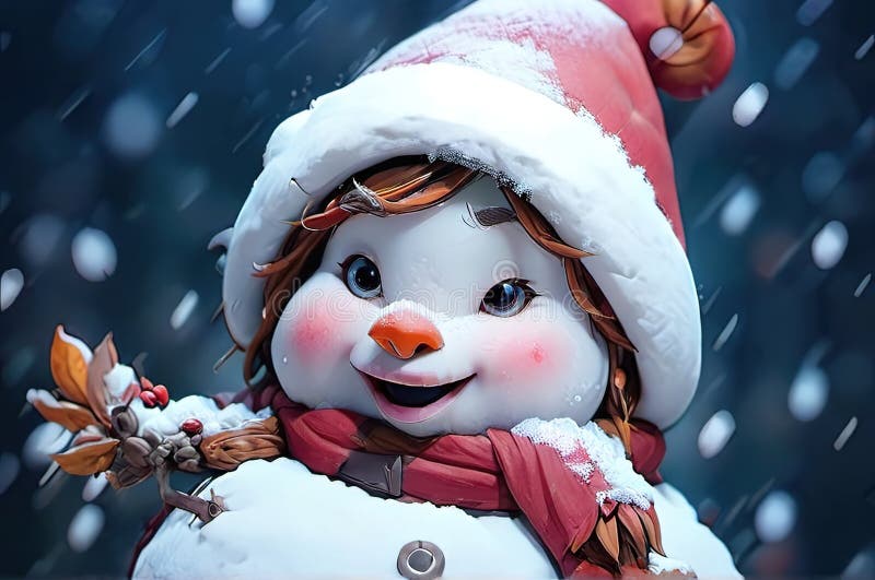 A Funny Female Snowman at 21-9-2024 Stock Illustration - Illustration ...