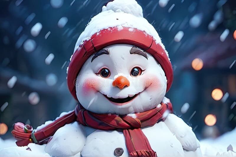 A Funny Female Snowman at 21-9-2024 Stock Illustration - Illustration ...