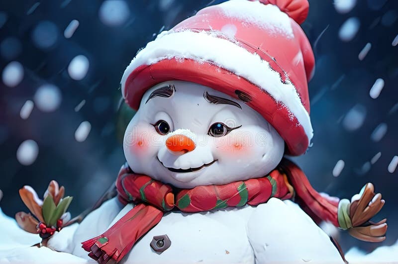 A Funny Female Snowman at 21-9-2024 Stock Illustration - Illustration ...