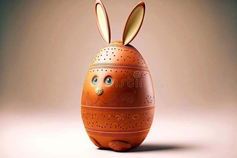 Funny Festive Easter Egg in Shape of Figure with Ears Stock ...