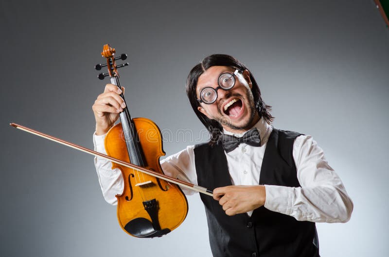Funny fiddle violin player stock image. Image of classic - 42202077