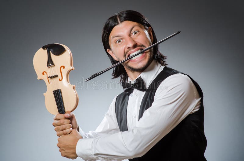 Funny fiddle violin player stock photo. Image of music - 43736636