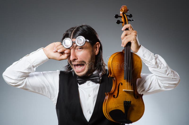 Funny fiddle violin player stock image. Image of humour - 44061539