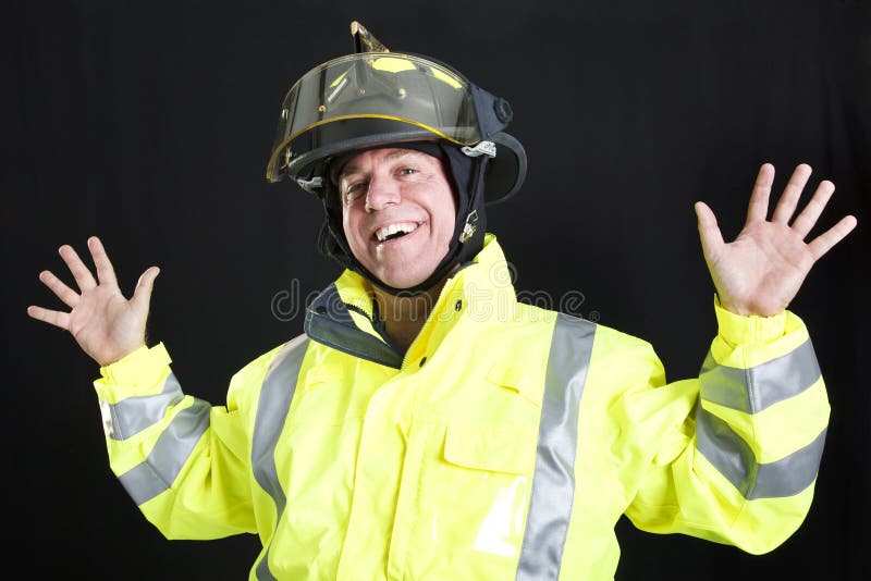 Funny Fireman stock photo. Image of fireman, dangerous - 18043598