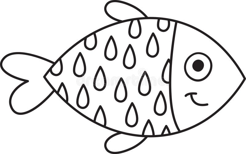 Funny Fish Doodle stock vector. Illustration of sketch - 318464053