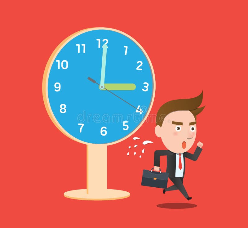 Funny Flat Character Overtime Concept Stock Vector - Illustration of ...