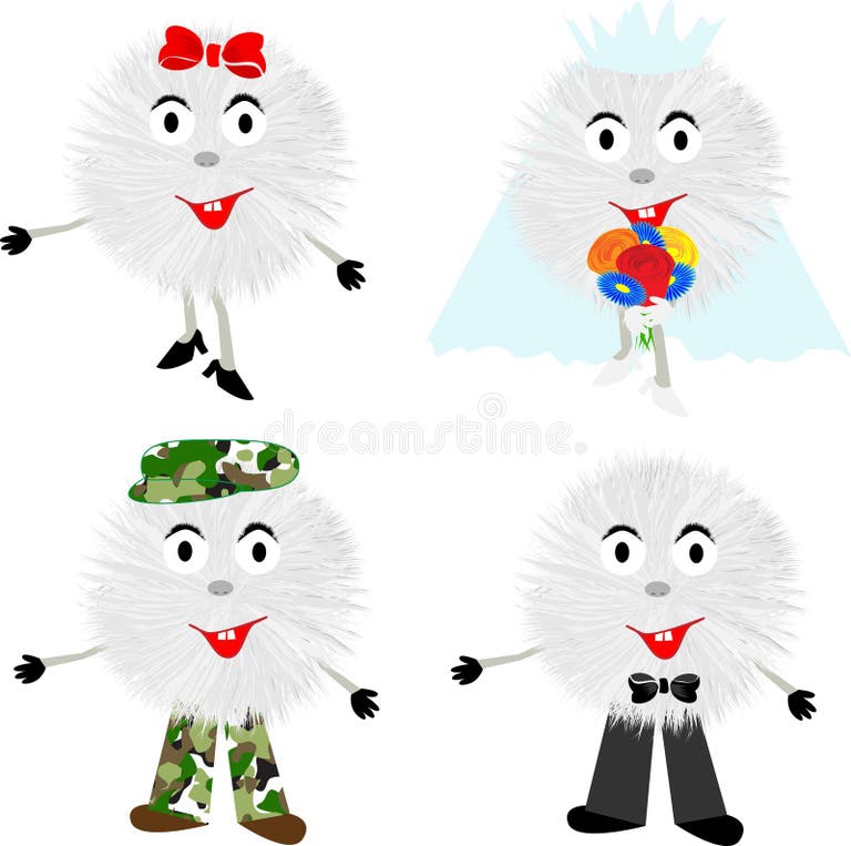 Funny Fluffy Cartoons,vector Stock Vector - Illustration of bouquet ...