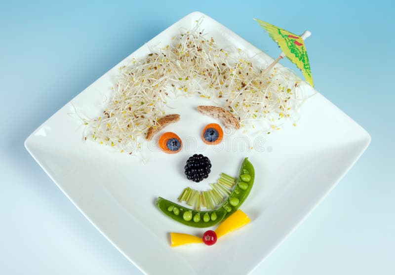 Funny food face snack stock photo. Image of isolated - 18415946