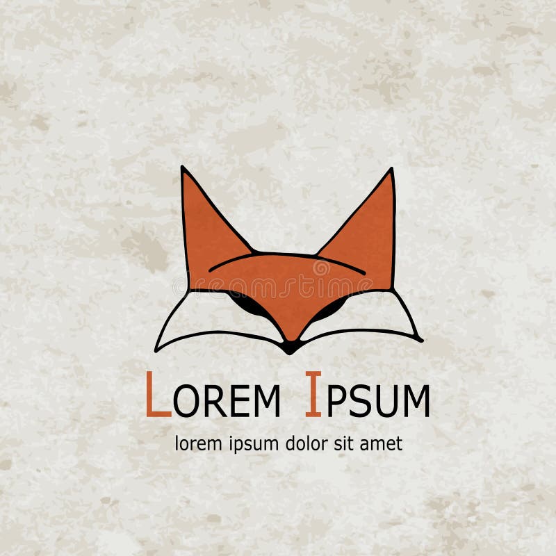 Funny Fox Design on Grunge Paper Stock Vector - Illustration of icon ...