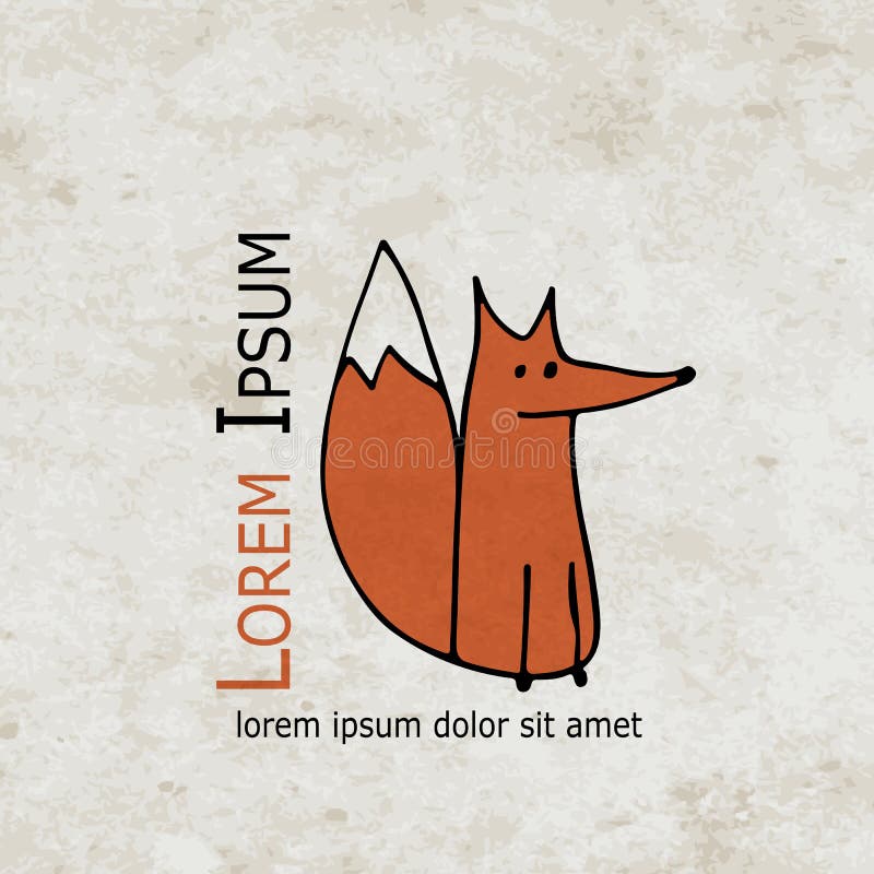 Funny Fox Design on Grunge Paper Stock Vector - Illustration of foxy ...