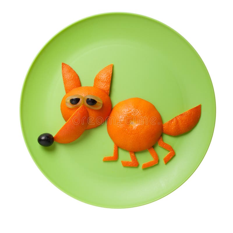 Funny fox made of orange stock photo. Image of mammal - 74989818