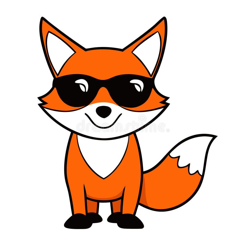 Funny Fox Vector Art Illustration Stock Vector - Illustration of design ...