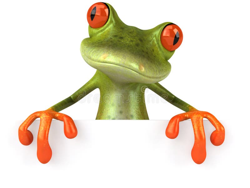 Funny Frog with a Blank Sign Stock Illustration - Illustration of ...