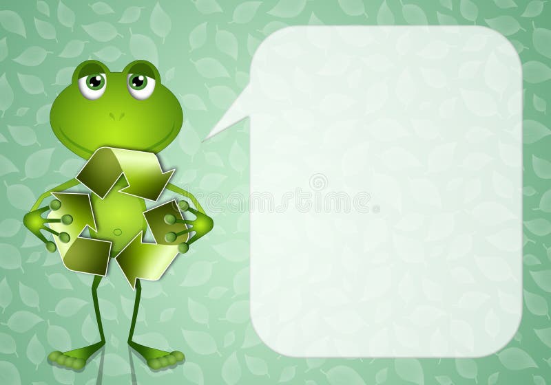Funny Frog with Recycle Symbol Stock Illustration - Illustration of ...