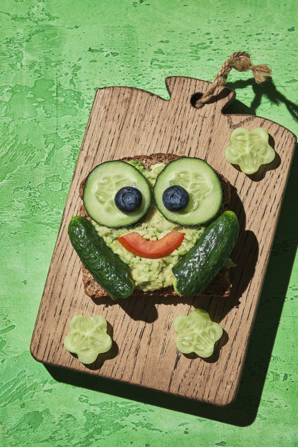 Frog Toast with Avocado stock photo. Image of vegan - 211465230