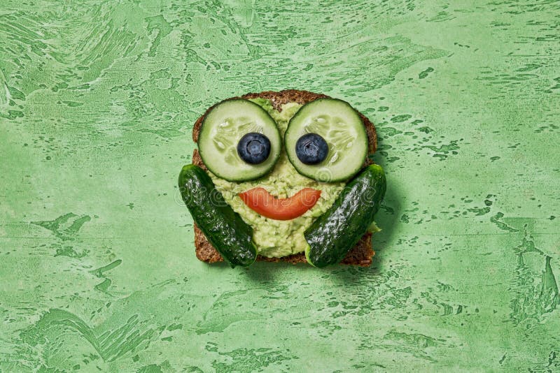Frog Toast with Avocado stock image. Image of sandwich - 210863691