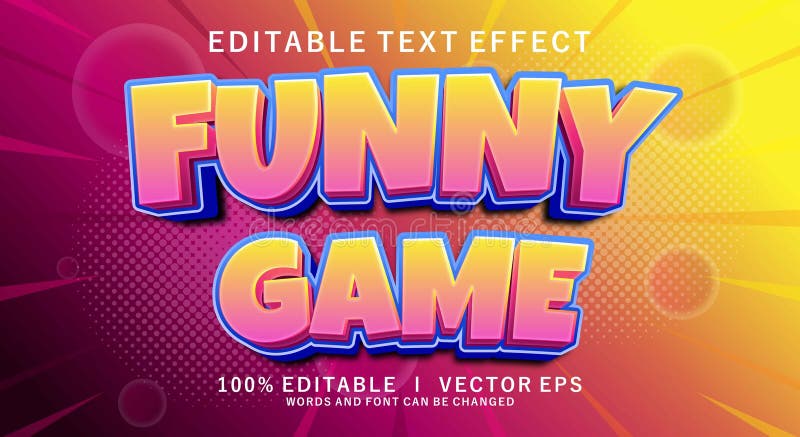 Funny Game Vector Text Effect with Modern Style Design Stock Vector ...