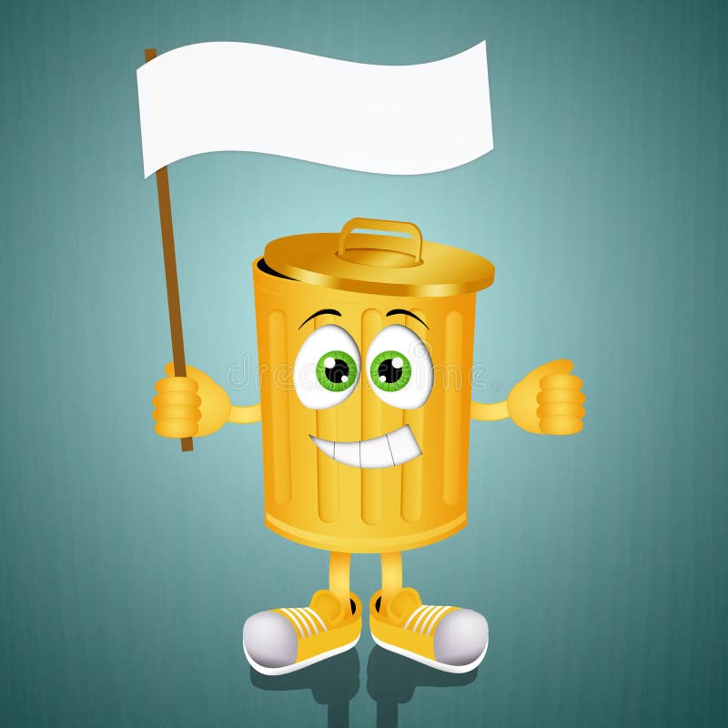 Funny garbage bin stock illustration. Illustration of separation - 45911650