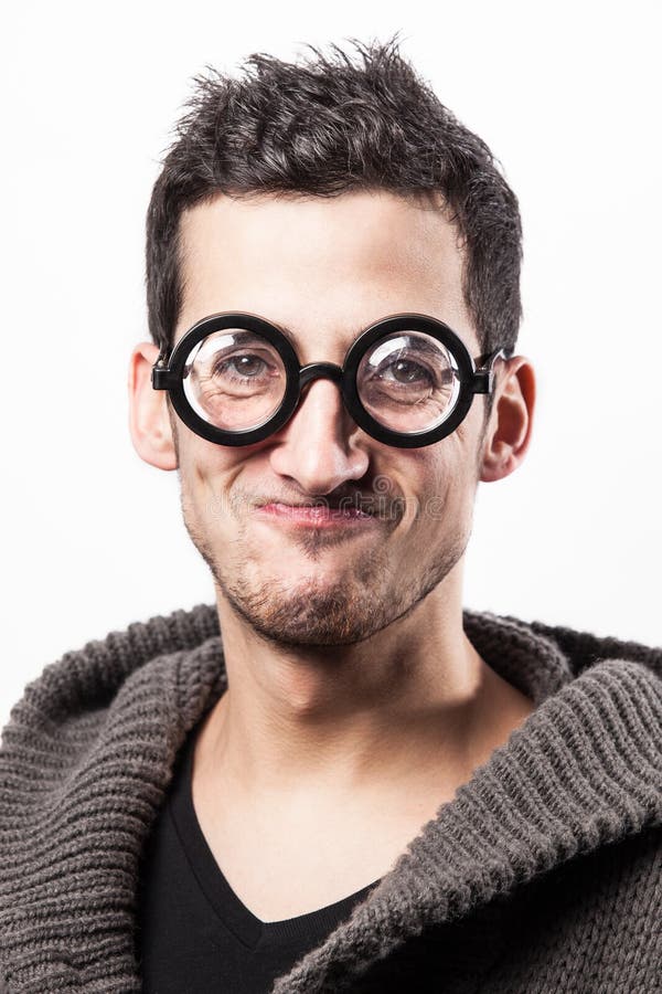 Funny geek stock image. Image of smile, isolated, freak - 29698129