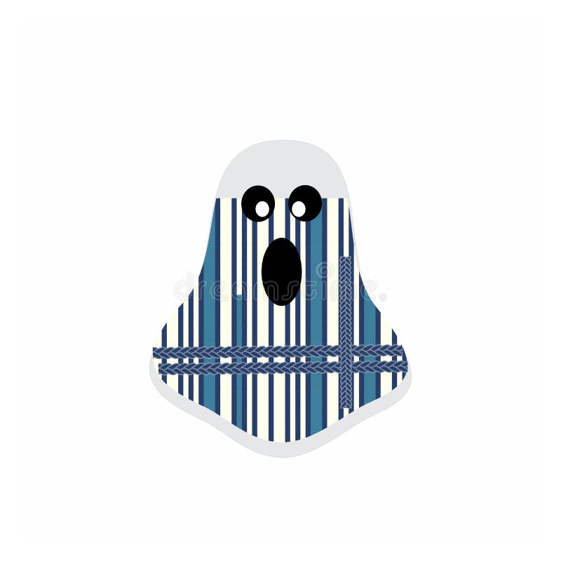 Funny Ghost Party Costume Logo and Icon Illustration Stock Vector ...