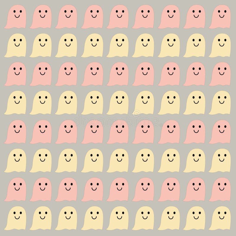 Funny Ghosts Halloween Pattern Texture Wallart Stock Vector ...