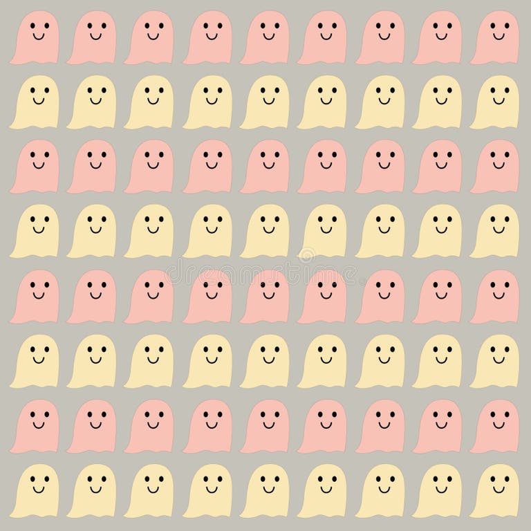 Funny Ghosts Halloween Pattern Texture Wallart Stock Vector ...