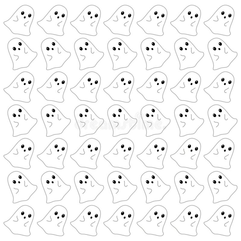 Funny Ghosts Halloween Pattern Texture Wallart Stock Vector ...