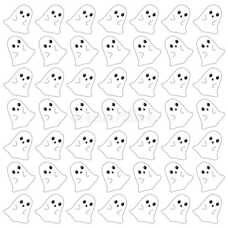 Funny Ghosts Halloween Pattern Texture Wallart Stock Vector ...