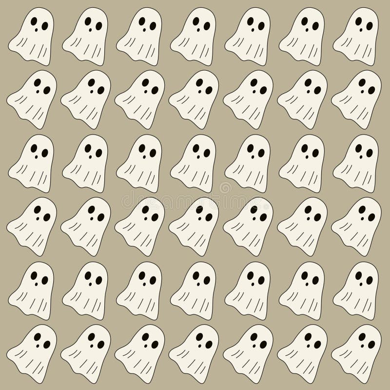 Funny Ghosts Halloween Pattern Texture Wallart Stock Vector ...