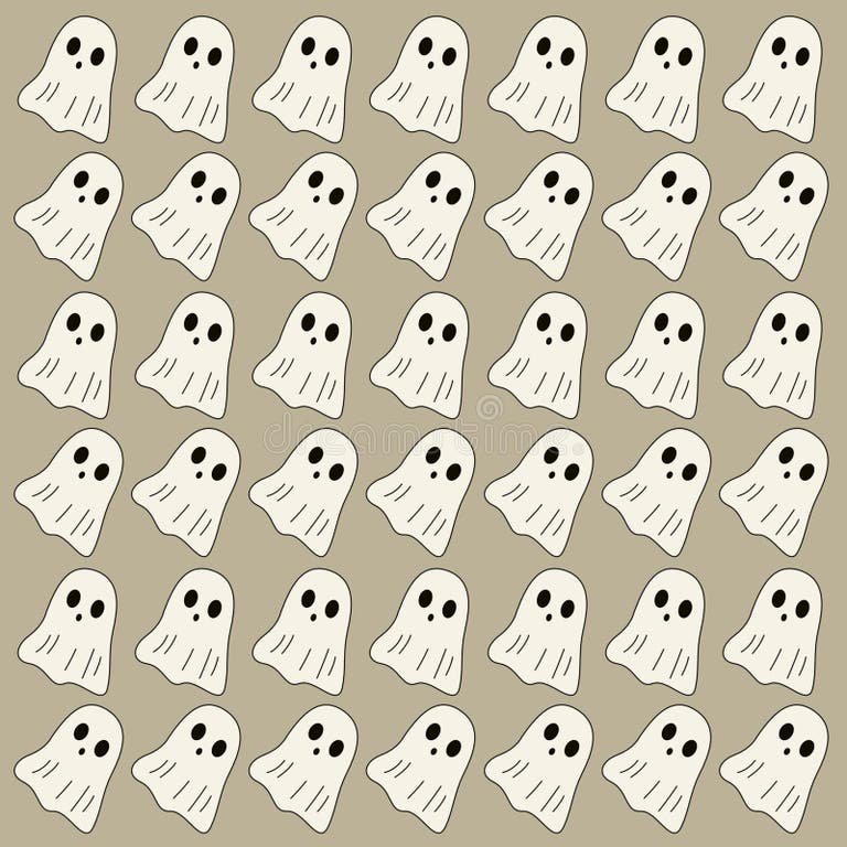 Funny Ghosts Halloween Pattern Texture Wallart Stock Vector ...
