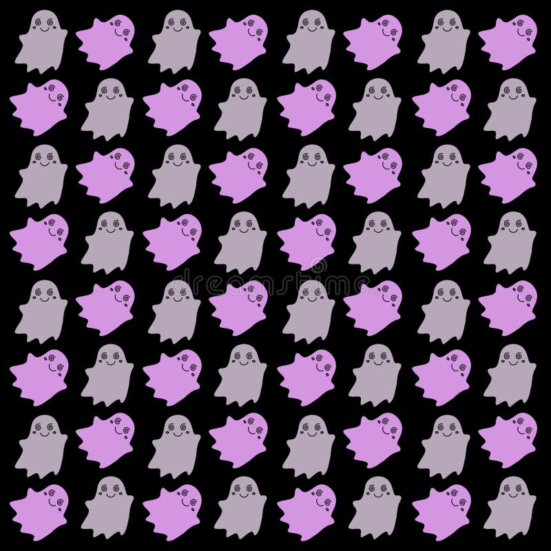 Funny Ghosts Halloween Pattern Texture Wallart Stock Vector ...