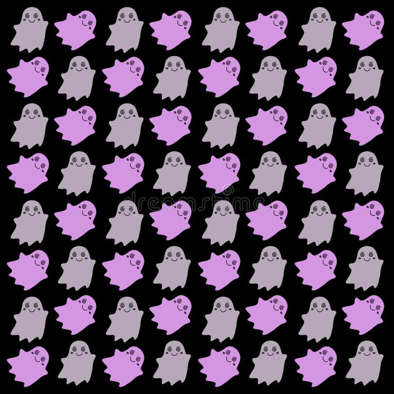 Funny Ghosts Halloween Pattern Texture Wallart Stock Vector ...