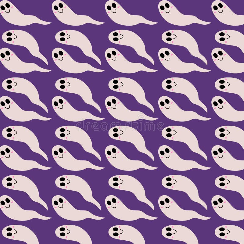 Funny Ghosts Halloween Pattern Texture Wallart Stock Vector ...