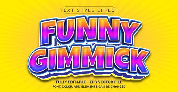 Funny Gimmick Text Style Effect. Editable Graphic Text Template Stock ...