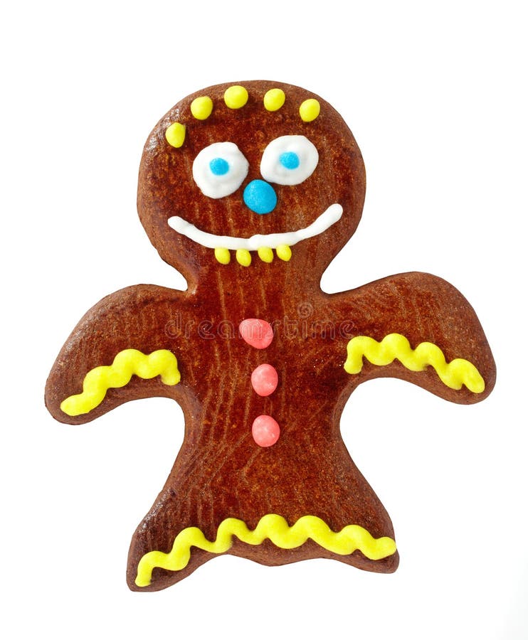 Funny Gingerbread Cookie Men with Cute Marshmallow Snowman Stock Photo ...
