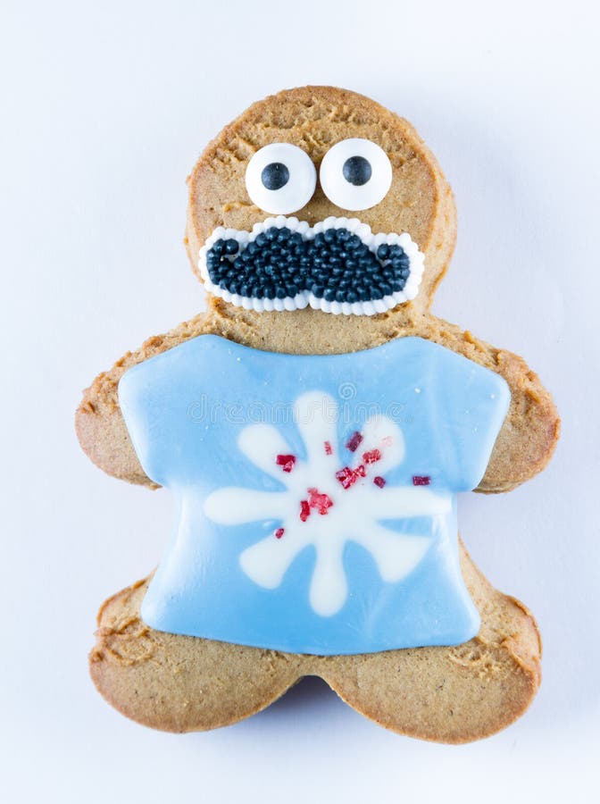 Funny Gingerbread Cookie on a White Background Stock Image - Image of ...